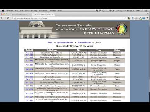 Alabama Secretary of State Business Search