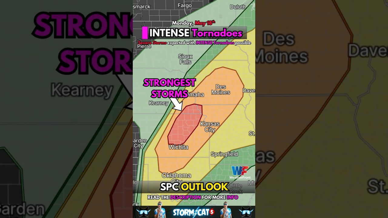 🌪️ Monday, May 18th could feature INTENSE Tornadoes #weather #tornado