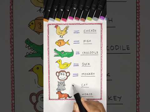 Belajar nama hewan dalam bahasa inggris #shorts #shortvideo #shortsfeed #art #edukasi #bahasainggris