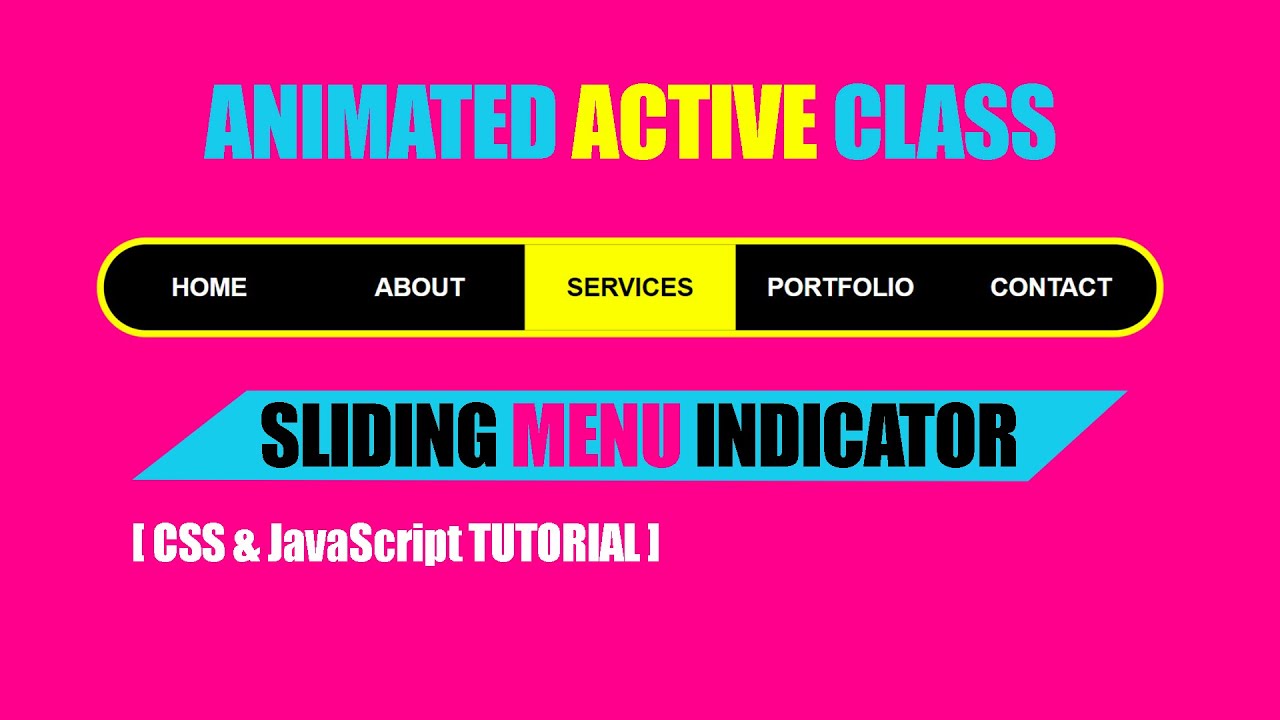 Creative Animated Active Menu Indicator With Html, CSS and Javascript - Sliding Active Class