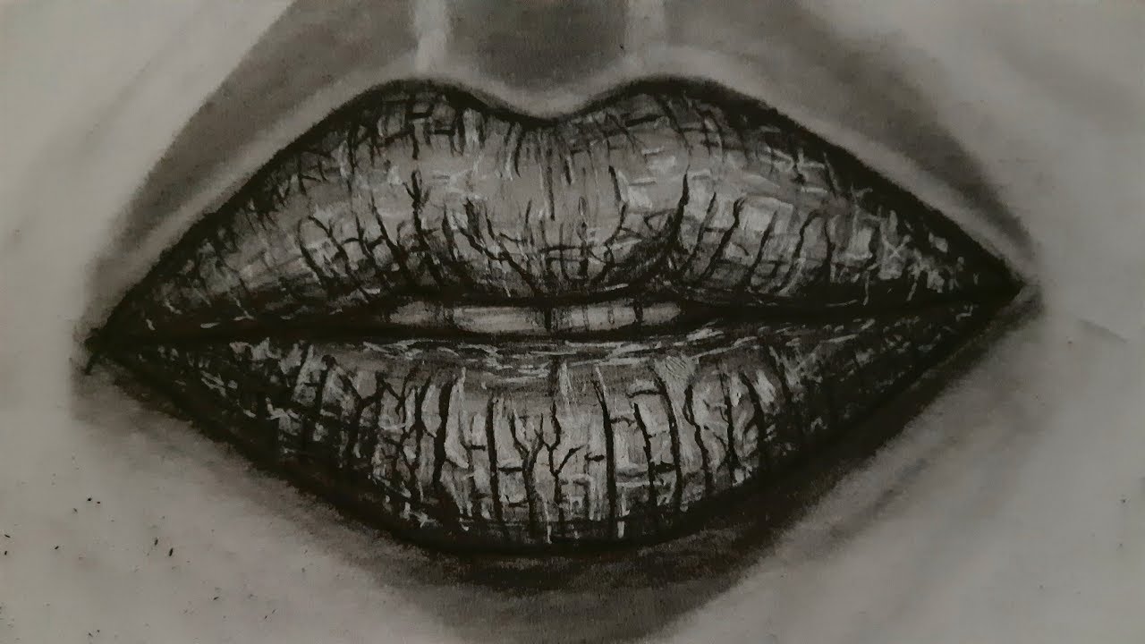 Karakalem Gerçekçi Dudak Çizimi,  How to Draw a Lip, DIY. Realistic Drawing