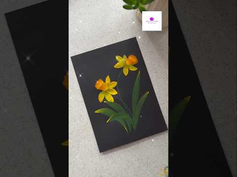 Daffodils onestroke Painting #reels #wocol