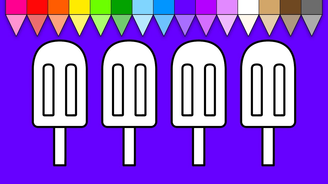 Learn Colors for Kids and Color NEW Popsicle Coloring Page