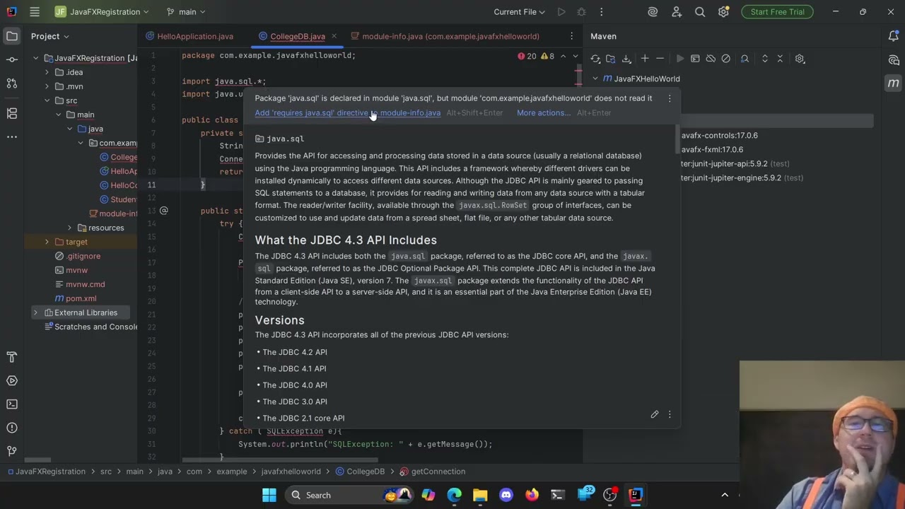 CIS 296 - Java Programming - Fall 2025 - Databases and UI