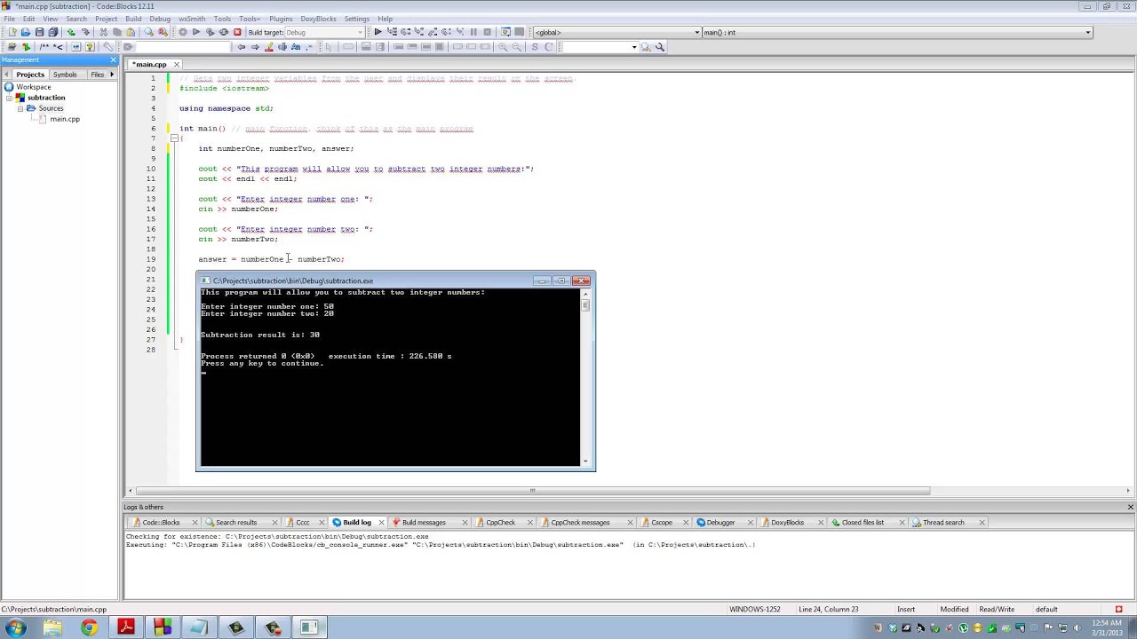 C++ Programming Tutorials: 2 - Writing your First Code 