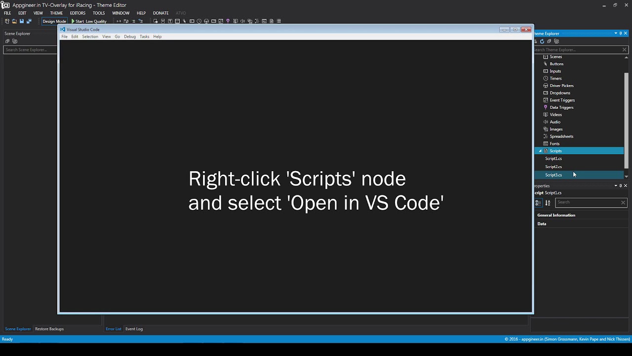 Write Theme Editor scripts in VS Code