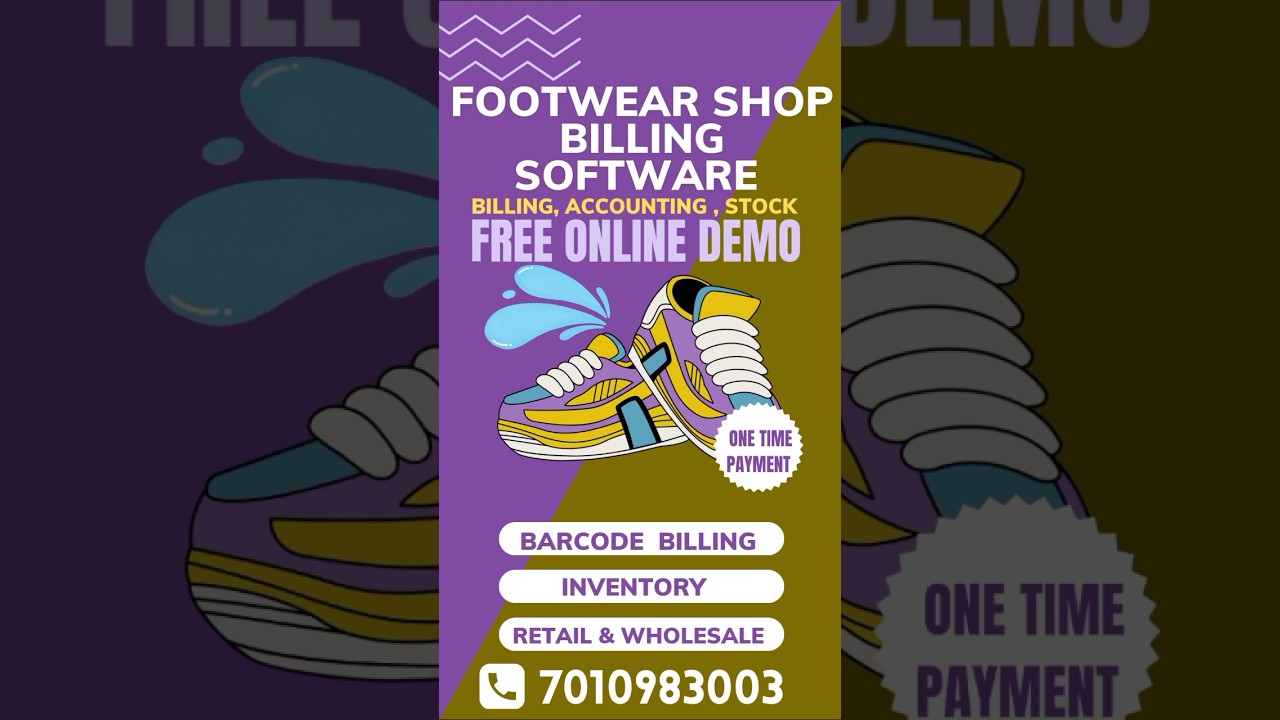 FOOTWEAR SHOP BILLING SOFTWARE☎️7010983003.#footwearshopbillingsoftware#footwearstoremanagement#gst