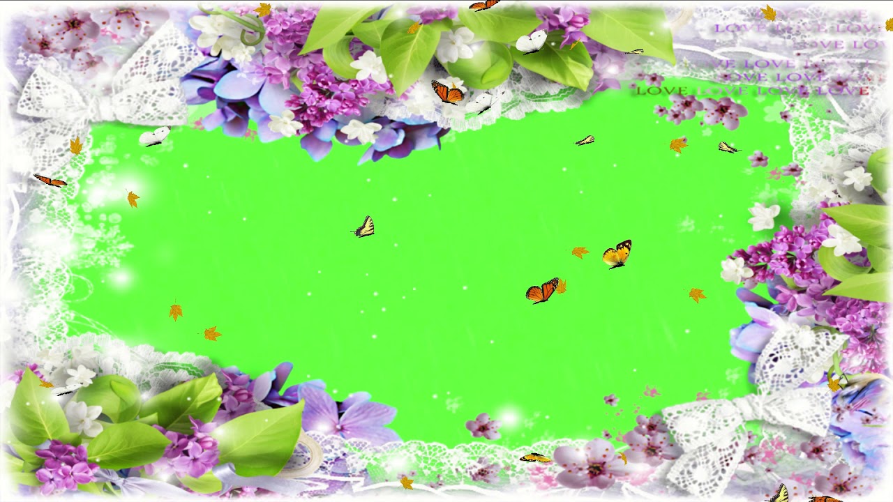 flower frame video green screen mode 1