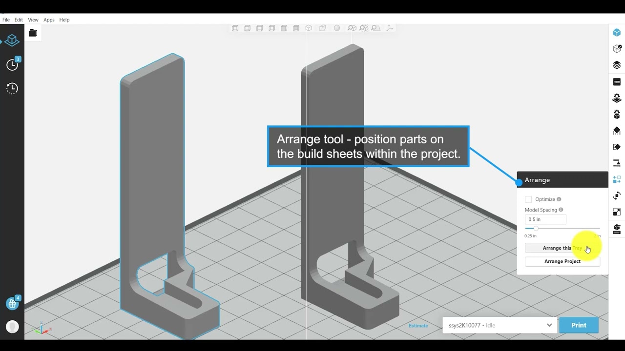 Stratasys Academy | GrabCAD Print – Getting Started: User interface overview