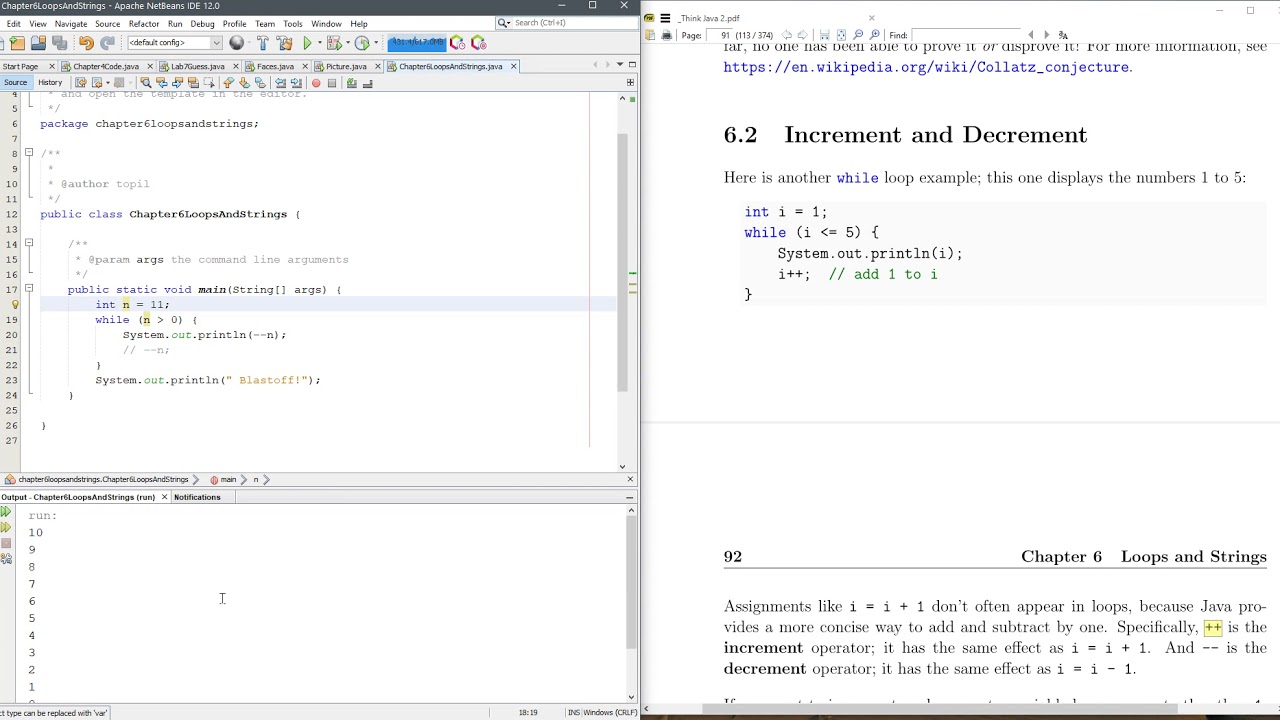 CS 161 6.2 Increment and Decrement