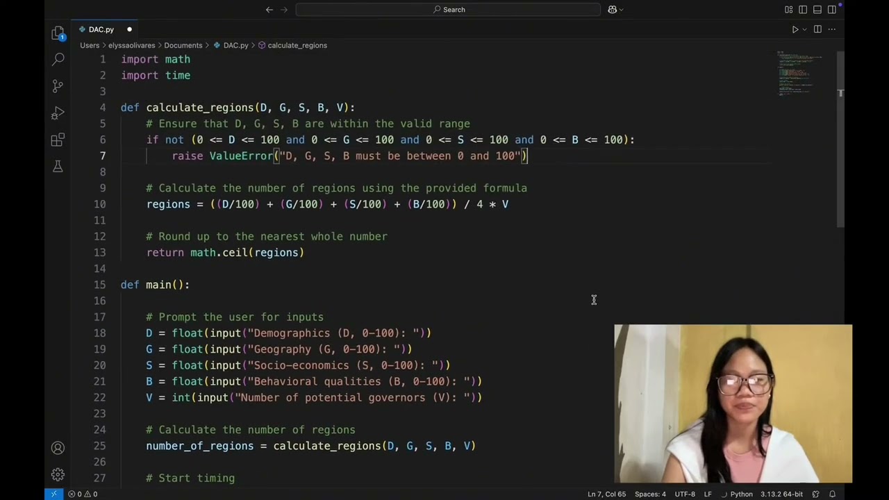 Code Implementation in Divide and Conquer using Python