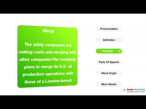 MERGE - Definition, pronunciation, grammar, meaning - Practice grade 7 vocabulary