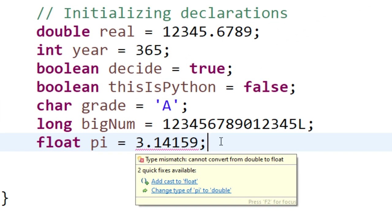 Initializing Primitive Variables in Java