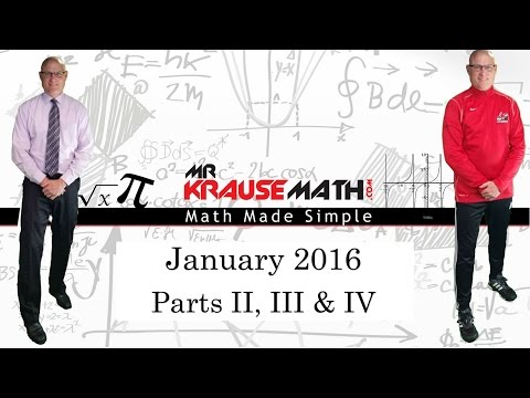 NYS Algebra 2 / Trigonometry Regents January 2016: Parts 2-4: Problems 28 - 39