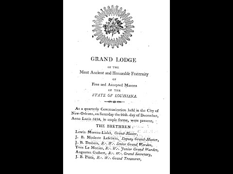 The 1818/1819 Proceedings — Early Louisiana Masonic History