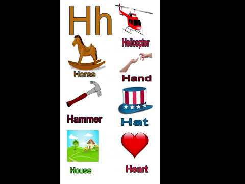 H Words with Spelling, Words That Start with H, H words Words, with Alphabet H for PreSchools