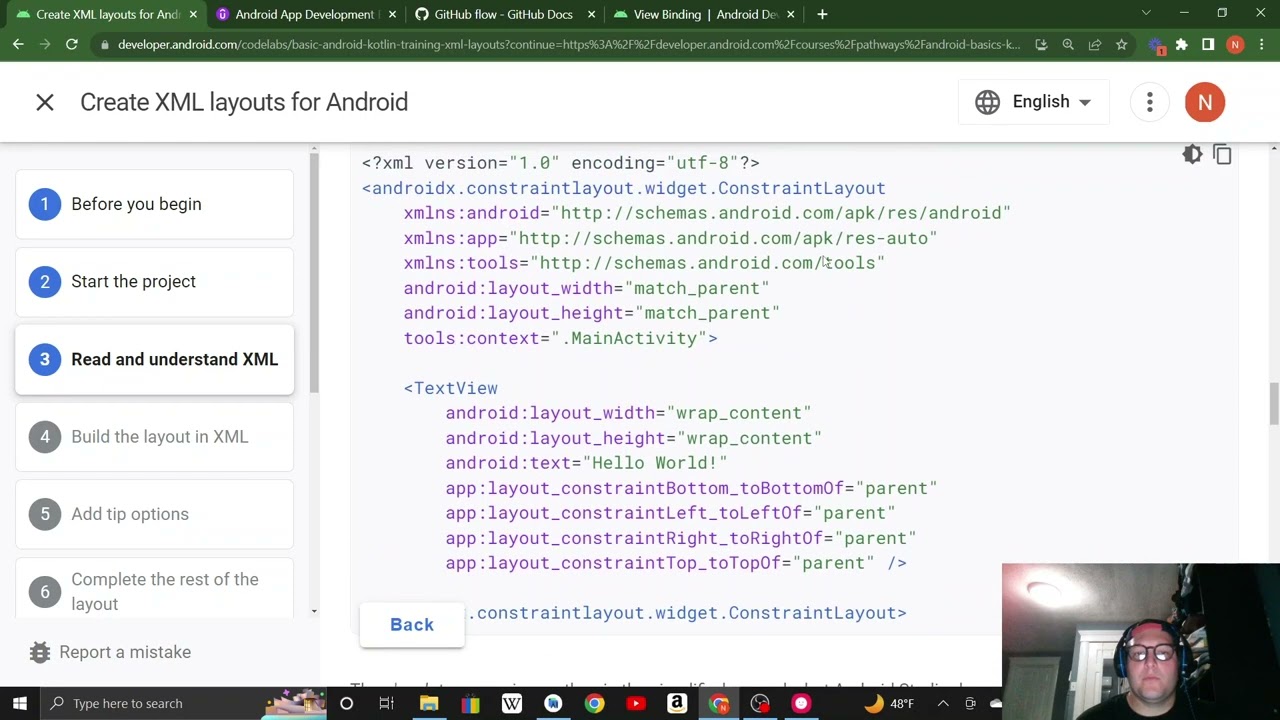 create XML layouts for android Android Basics in Kotlin unit 2 lesson 4