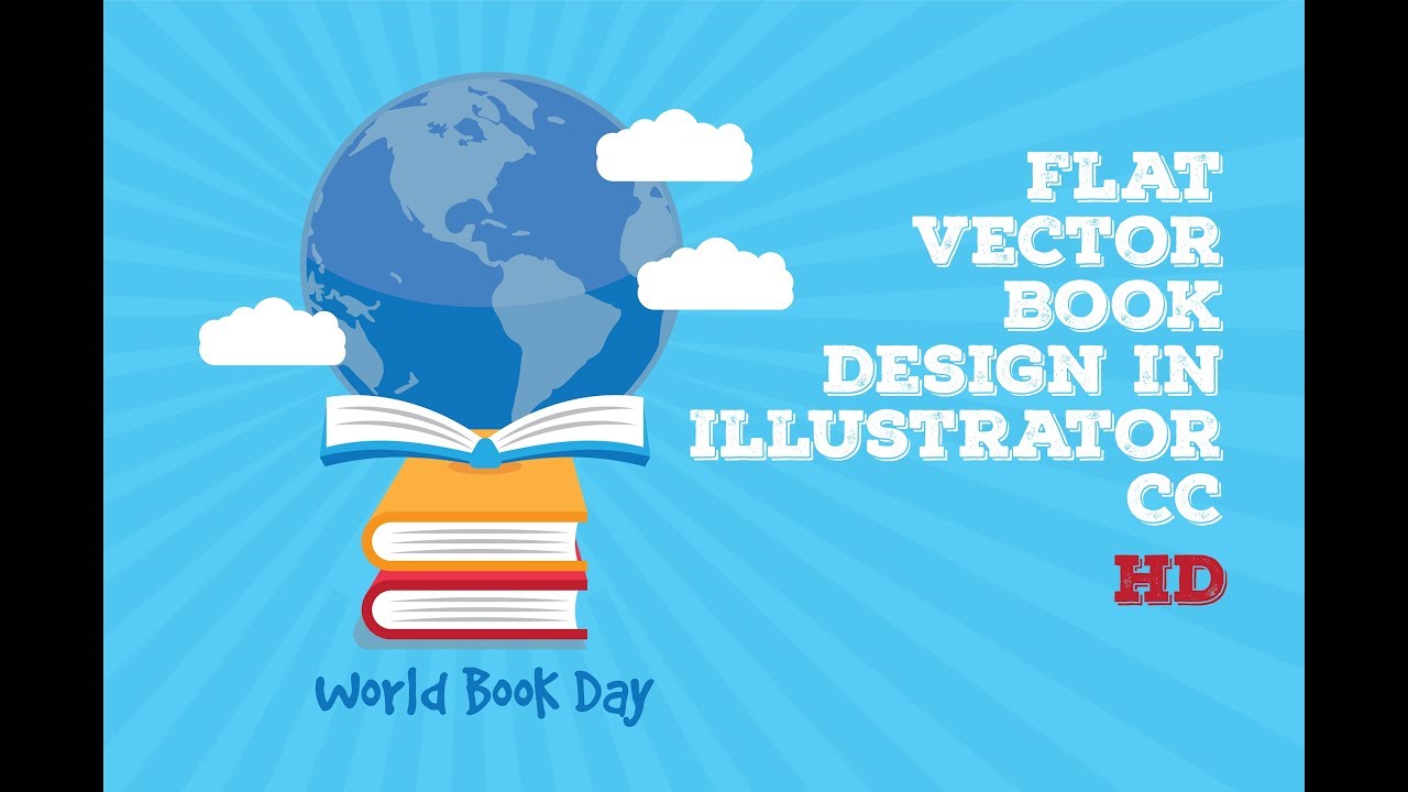 Flat Vector Book Design in Illustrator CC !! Adobe Illustrator CC 2018 Tutorial