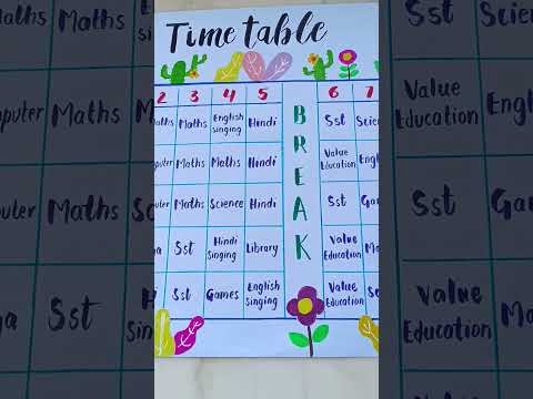 easy handmade school time table chart #schoolprojectmaker #diy #schoolproject Dm for your work done
