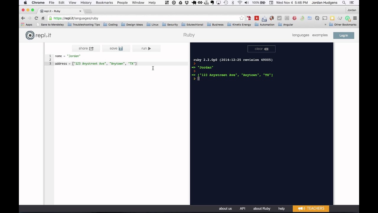 Introduction to variables in Ruby