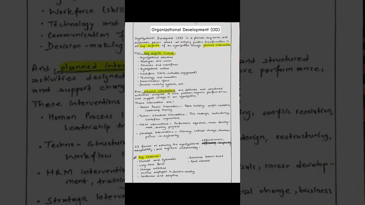 Concept of Organizational Development (OD)