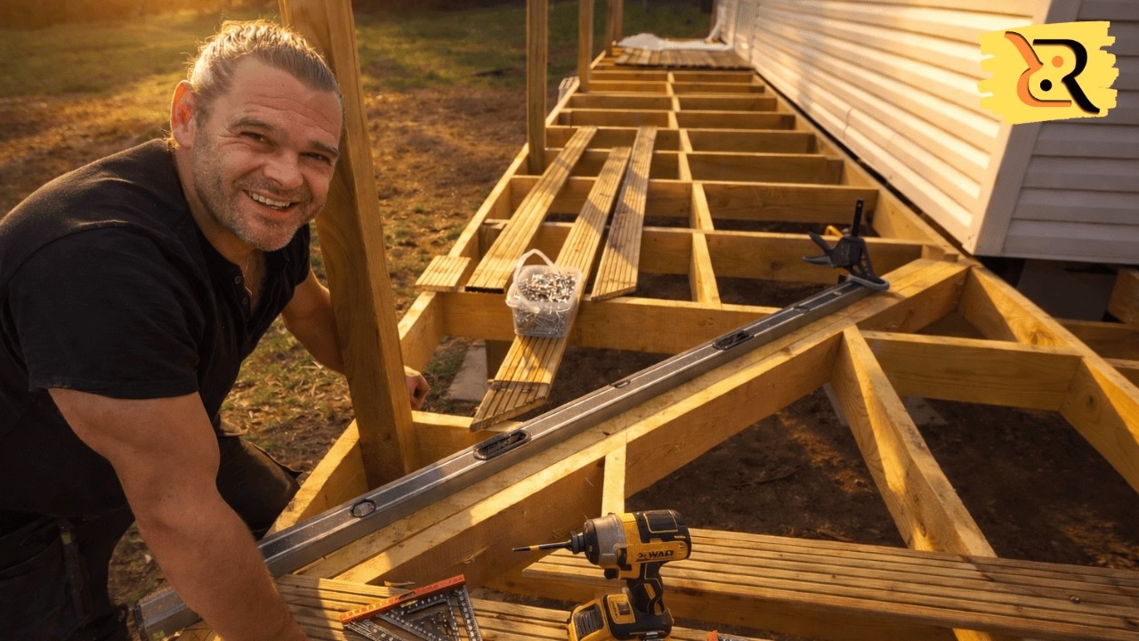 The Deck Is Almost Done… Can We Finish It Today?! | Mobile Home Renovation