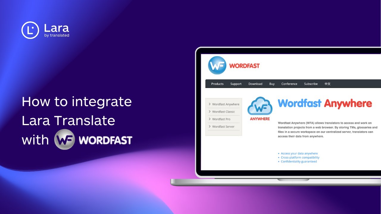 How to Integrate Lara Translate with Wordfast Anywhere