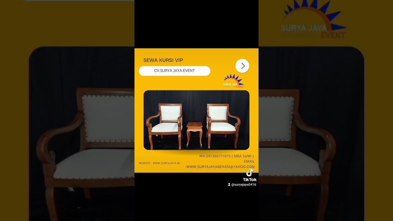 Sewa Kursi Vip Harga Terbaru 2024 Jakarta