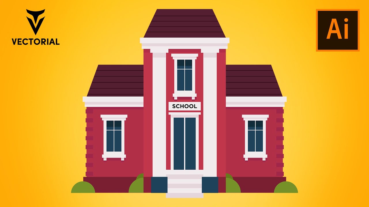 Create a School Building Vector FAST in Adobe Illustrator!