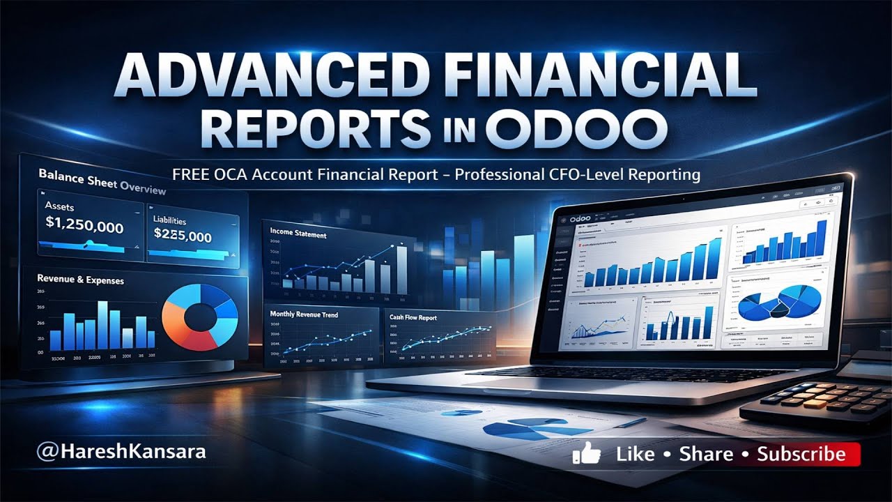 Odoo Advanced Financial Reports | OCA Account Financial Report Tutorial #odoo #odoo19 #odoo18 #OCA