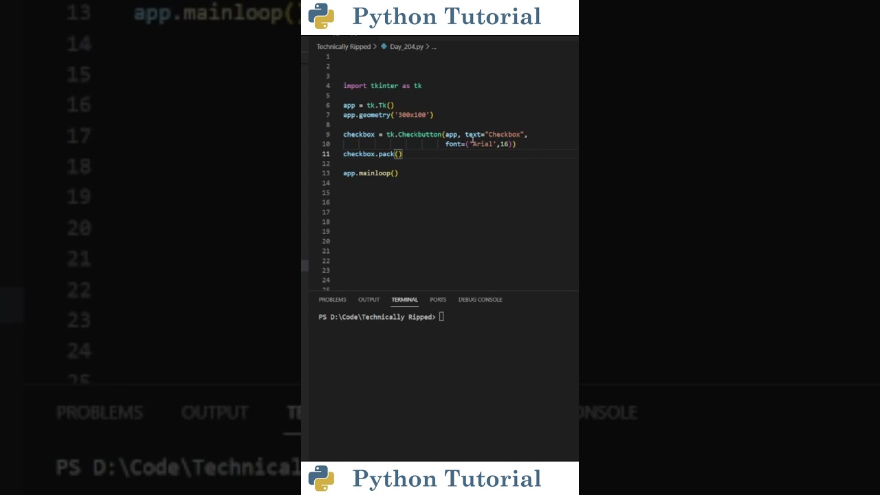 Creating A Checkbox In Tkinter | Python Tutorial