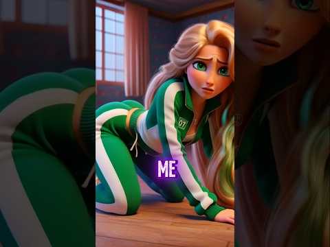 ELSA Y RAPUNZEL JUGANDO A LUZ VERDE???????? #trending #disney #princesasdisney #eljuegodelcalamar