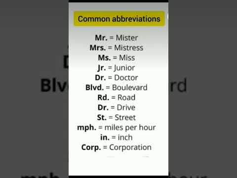 common abbreviations