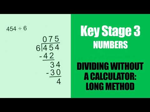 Key Stage 3 Maths: Dividing whole numbers without a calculator - Long division