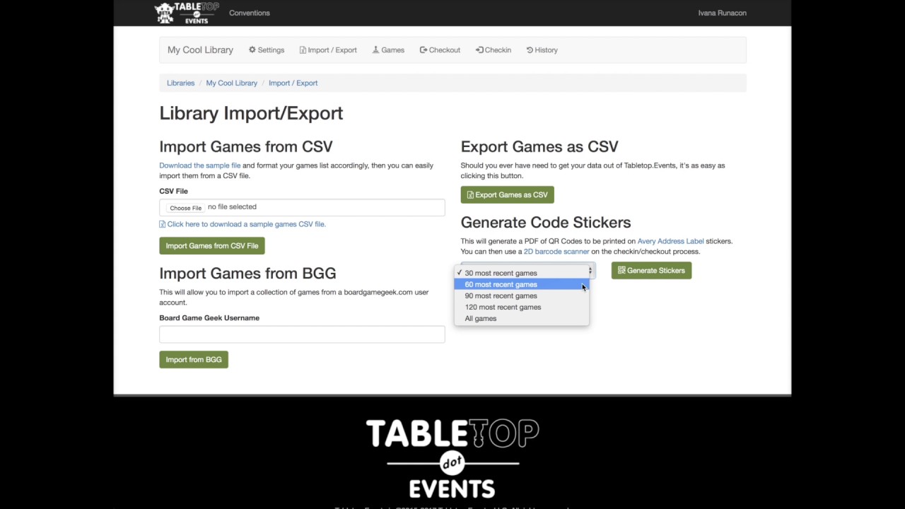 Game Library Management in Tabletop.Events