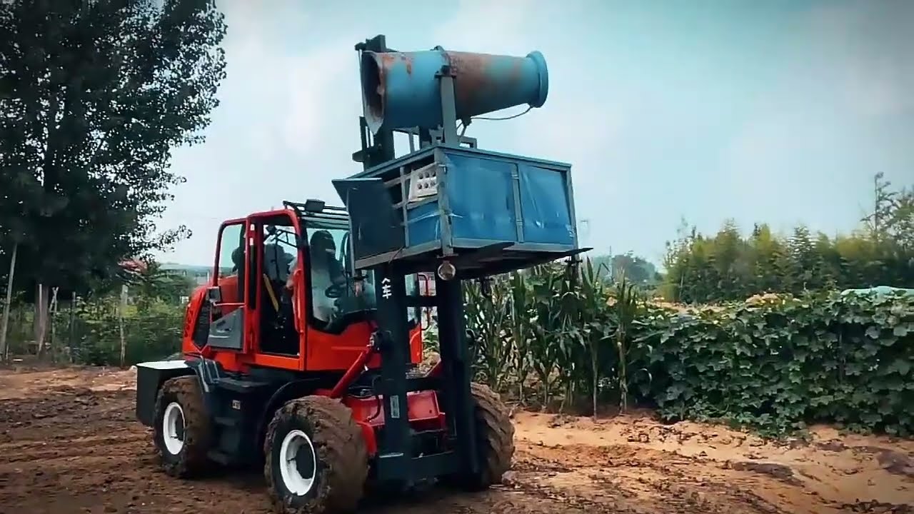 4WD Off-road Forklift 3.5 Ton Terrain Fork lift Outdoor Rough Terrain Forklift#machine #forklift
