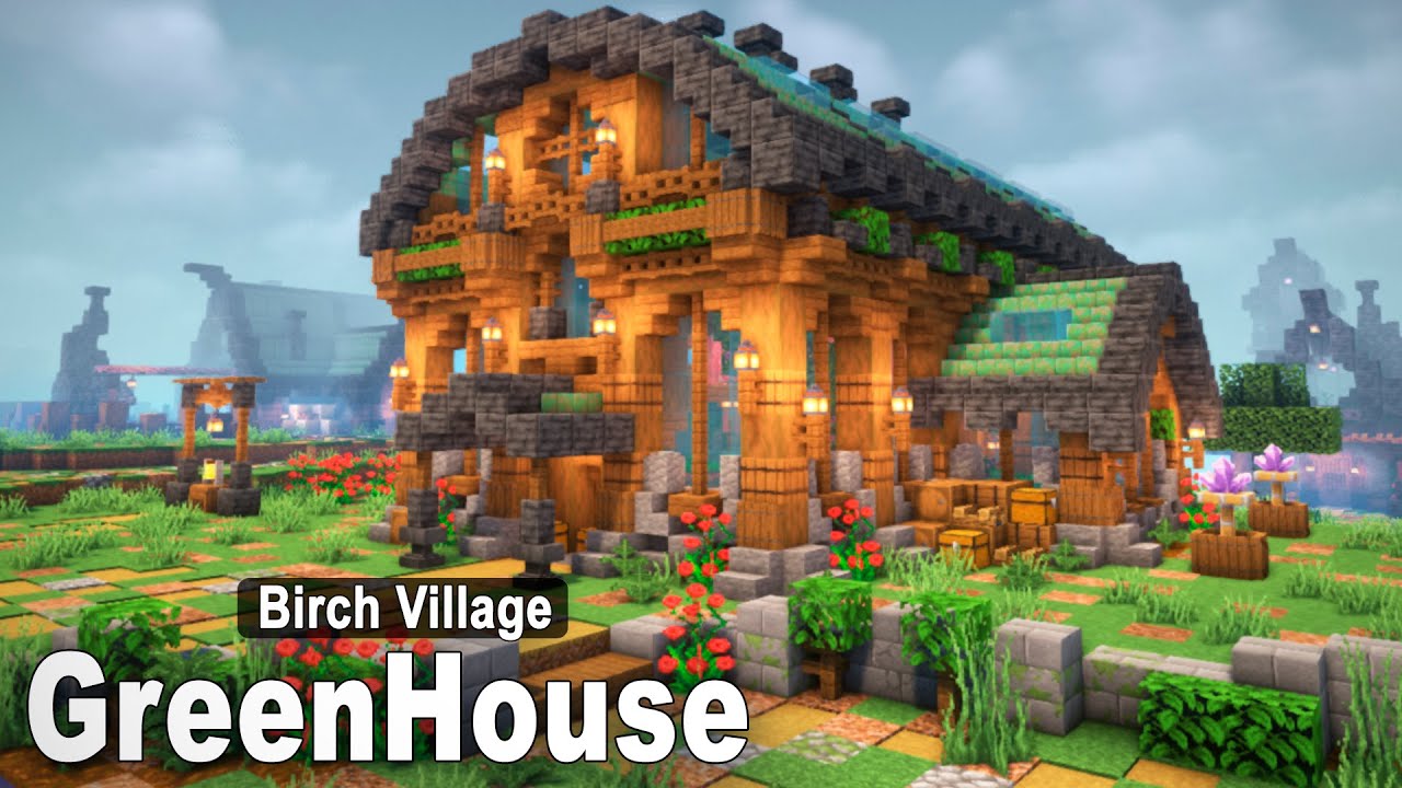 Minecraft: How to build an AESTHETIC GREENHOSUE | Village Tutorial ...