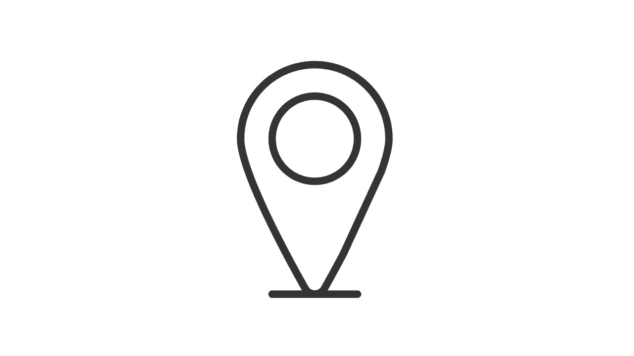 Animated location pin linear icon