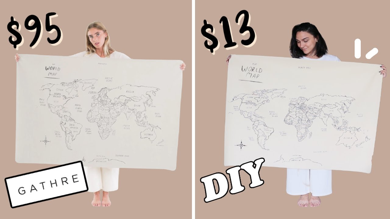 DIY GATHRE  Inspired World Map for ONLY $13