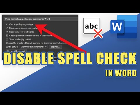How to DISABLE SPELL CHECK in Microsoft Word