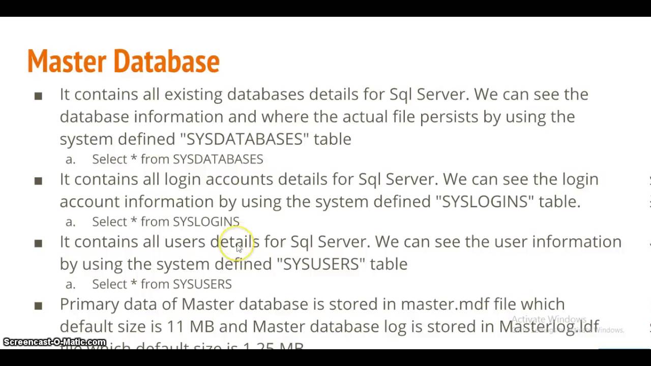 SQL Server System Databases