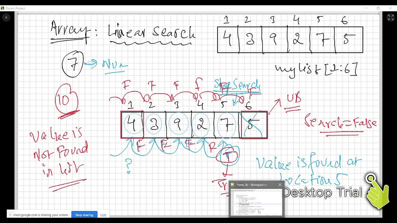 Linear Search Array Paper 2 CS 9618 A Level
