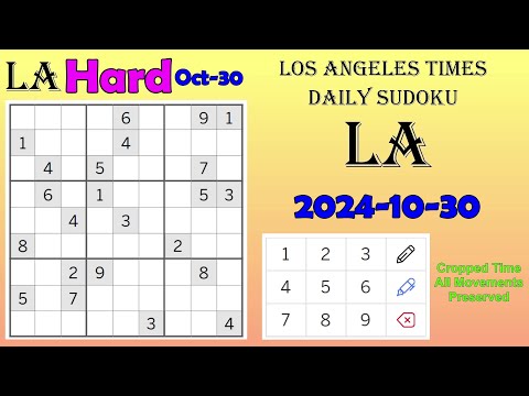 Los Angeles Times Daily Sudoku 2024-10-30 1949 Hard