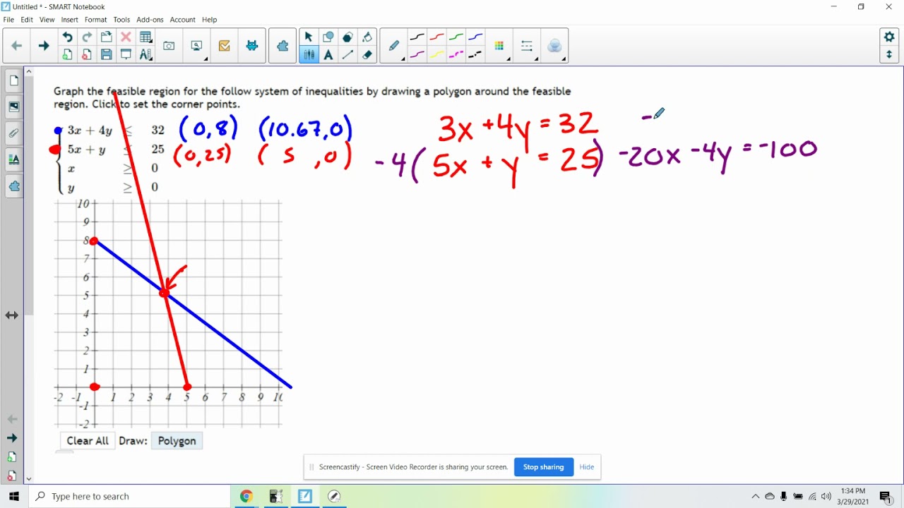 MAT106: Chapter 2 (Linear Programming) - Graphing the Feasible Region Polygon