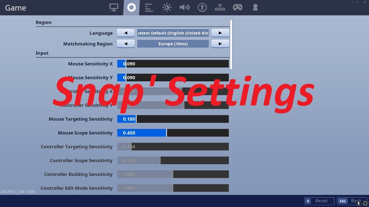 Snap's Settings + Peripherals