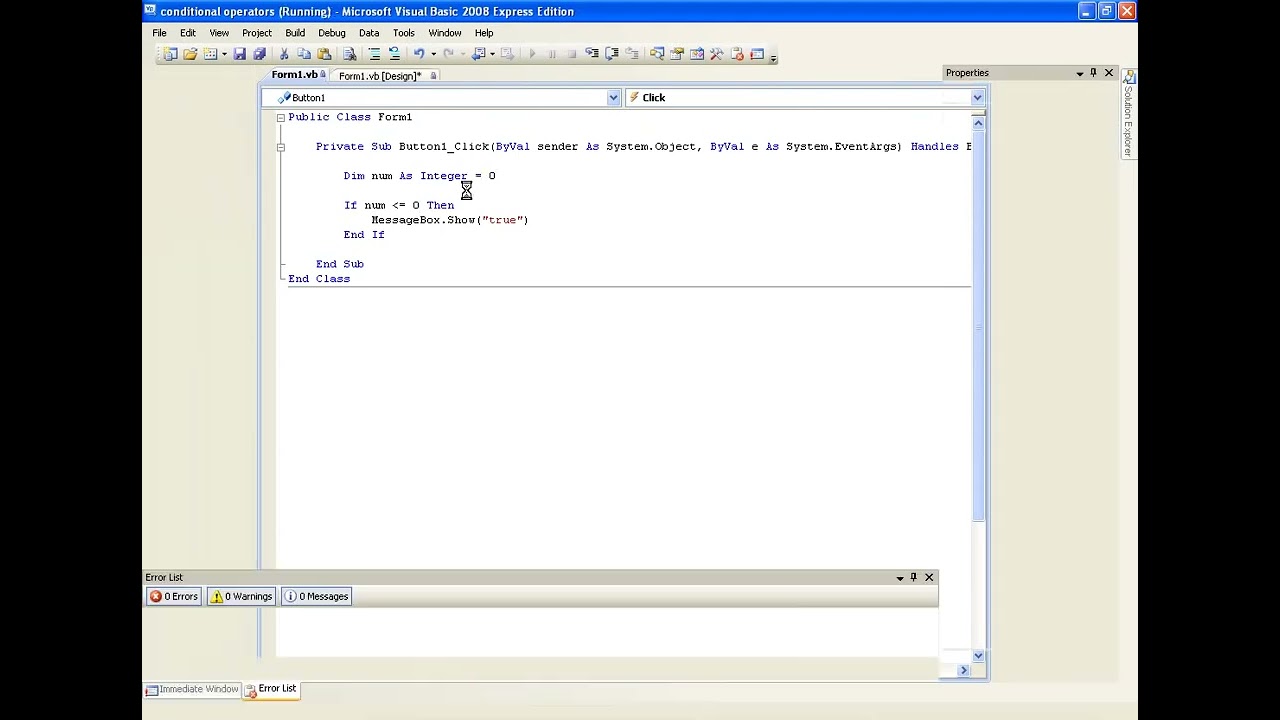 Dot Net tutorial-16 VB NET Tutorial 21   Conditional Operators Visual Basic 2008 2010