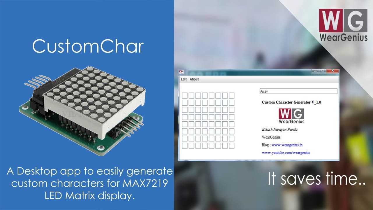 Custom Character Generator Desktop app for MAX7219 Based 8x8 LED Matrix ...