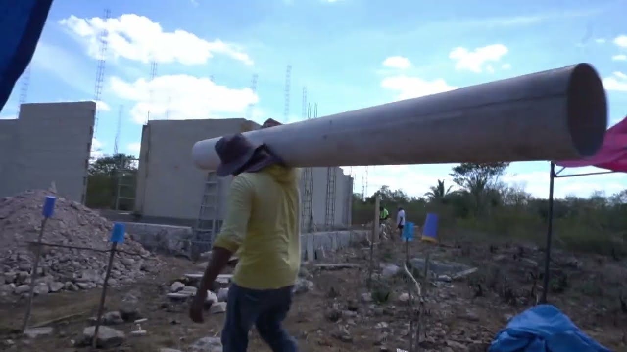 Making round columns with a rustic method