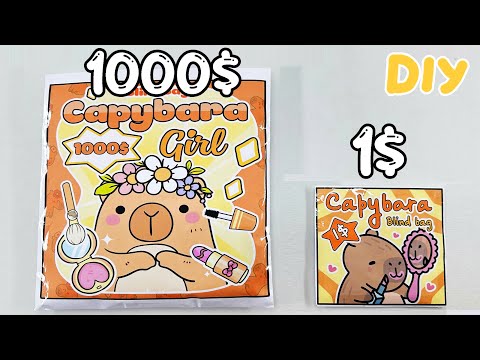 ( 🌸Paper DIY 🌸) Unboxing Blind Bag Makeup Capybara 1$ and Secret 1000$ | ASMR